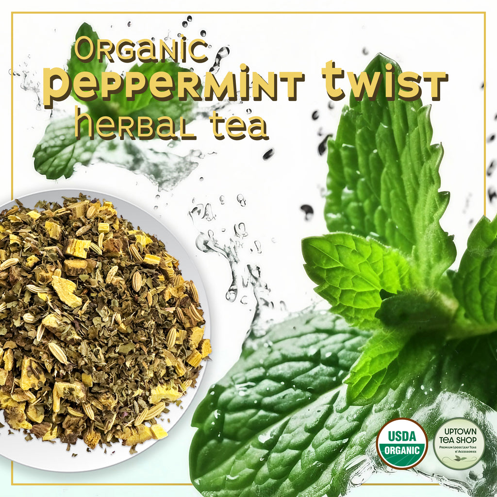 Organic Peppermint Twist | Herbal (Tisane) Tea – Uptown Tea Shop LLC